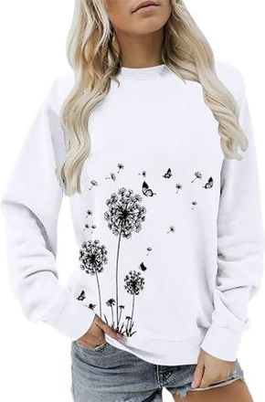 Generic Sweat-shirts pour femme - Imprim&eacute; graphique britannique - Haut surdimensionn&eacute; - Col rond - Manches longues - Automne - Hiver - D&eacute;contract&eacute; - Confortab