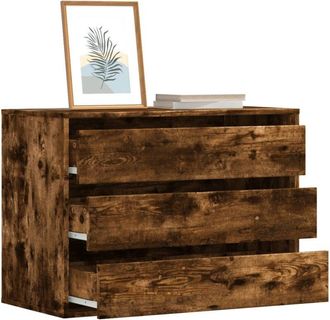 vidaXL vidaXL Commode dangle ch&ecirc;ne fum&eacute; 80x41x58 cm bois ding&eacute;nierie