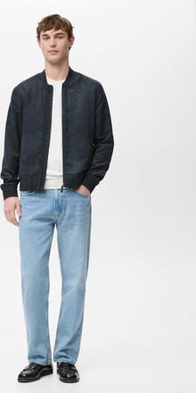 Mango Veste bomber effet daim bleu marine - Homme - XL - MANGO MAN