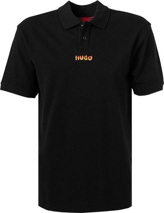 HUGO BOSS Herren Polo-Shirt schwarz Baumwoll-Piqué