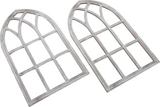 BESPORTBLE 2 St&uuml;ck Rustikale Bogen Fensterrahmen Vintage Wanddeko im Landhausstil Dekorative K&uuml;nstliche Fensterrahmen f&uuml;r Wohnzimmer und Caf&eacute;