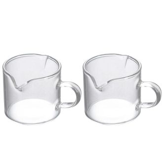 Soimiss Doppelmundbecher Aus Glas 2Er Set Transparente Milch- Und Kaffeetassen Messbecher Mit Skala Vielseitig F&uuml;R K&uuml;Che Backen Und Haushalt 5.5X5.5X6.5 Cm