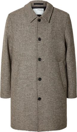 Selected Homme, Manteaux, Brun, Taille: L Manteau en laine marron pour femmes