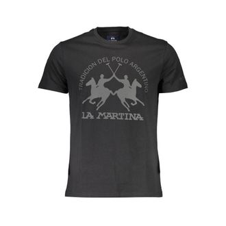 La Martina La Martina Schwarzes Baumwoll Herren T-Shirt