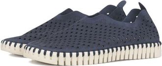 Ilse Jacobsen HORNBÆK | Chaussures Plates pour Femmes | Sneaker à Enfiler en Microfibre recyclée et Semelle en Caoutchouc Naturel antidérapant | Tulip3275 | Navy | 