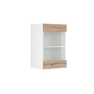 Vicco Armoire Suspendue Universelle R-Line, Sonoma/Blanc, 40 cm avec Porte vitr&eacute;e