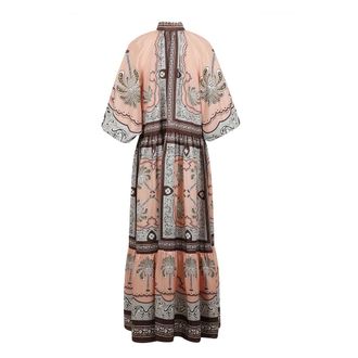 La DoubleJ Femme, Robes, Multicolore, Taille: 38 FR Robe en soie imprimée avec col en V