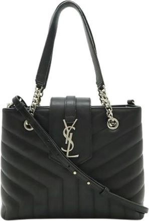 Saint Laurent Pre-owned Sac bandouli&egrave;re 2-en-1 en cuir Paris Loulou - Femme - Pre-owned - Noir - Taille: ONE Size