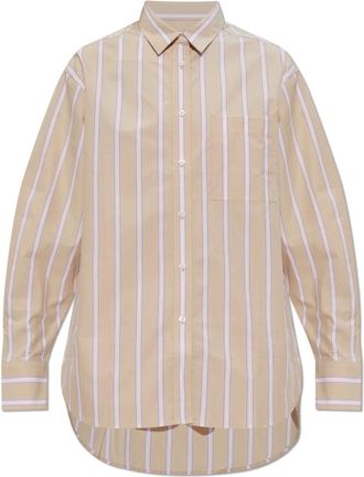 Lacoste Femme, Blouses et Chemises, Beige, Taille: 40 FR Chemise &agrave; Rayures