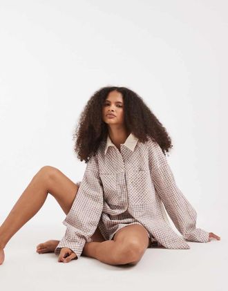 Free People chemise Cross My Heart en ivoire combin&eacute;-Multicolore