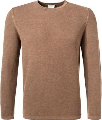 Olymp Herren Pullover braun Mikrofaser unifarben