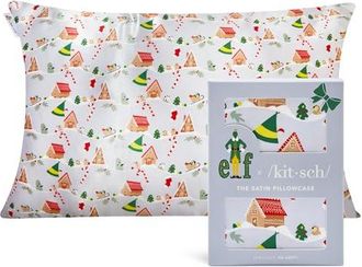 Kitsch Elf x Kitsch Satin-Kissenbezug, weicher als Seidenkissenbezug für Haar und Haut, kühlende Satin-Kissenbezüge mit Reißverschluss, Satin-Kissenbezug, St