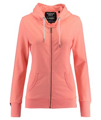 Superdry Damen Sport Kapuzenpullover O L Luxe Lite Edition Ziphood, Grigio (Coral Blossom Jaspe), 34 (Herstellergröße: XS)