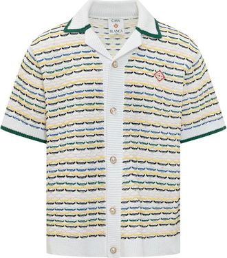 Casablanca Homme, Pulls, Multicolore, Taille: S Short Sleeve Knit Cardigan