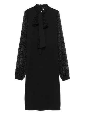 Dior robe mi-longue à col lavallière (années 2010) - Noir