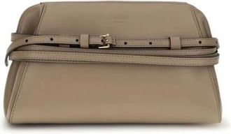 Moschino Pochette en cuir avec d&eacute;tail ceinture - Femme - Sacs - Beige - Taille: ONE Size