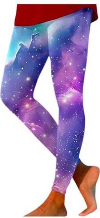 Generic Legging de Sport Femme Imprimé Galaxie Leggings Pantalons de Fitness Confortables et Moulants Legging Slim Fit Leggings sans Couture Legging Exercice 