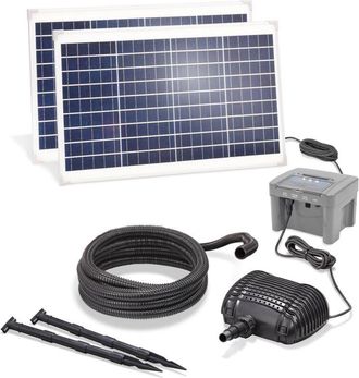 Esotec Solar Bachlauf-SET f&uuml;r Gartenteich 70/2800 mit LIFEPO4 AKKU Pumpe 101942