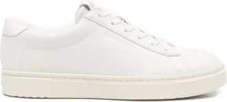 Emporio Armani Homme, Chaussures, Blanc, Taille: 43 EU Baskets en cuir