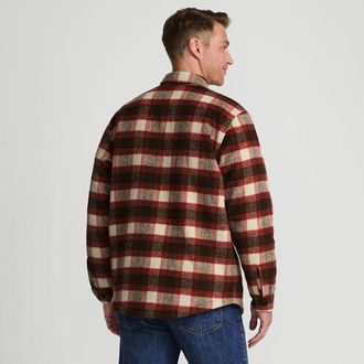 Lands End Hemdjacke aus gebürstetem Flanell und Stepp, Herren, Größe:48-50 regular, Braun, Woll-Mischung/Polyester-Mischung, by Lands End