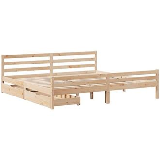 vidaXL Massivholzbett ohne Matratze 200x200 cm Kiefer Vidaxl