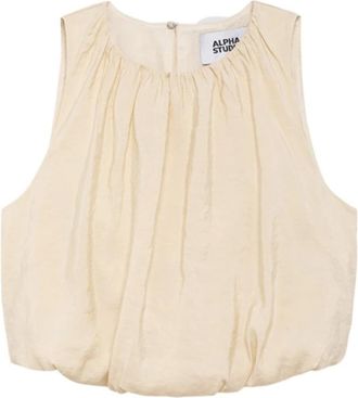 Alpha Studio Femme, Blouses et Chemises, Beige, Taille: 36 FR Top C/Incrispature