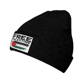 Generic &Eacute;pais Bonnet dhiver Tricot&eacute;, Palestine Libre! Je Soutiens la Palestine, Doux Chapeau dhiver Tricot&eacute;, Bonnets en Tricot pour Femme, Cyclisme, Ski