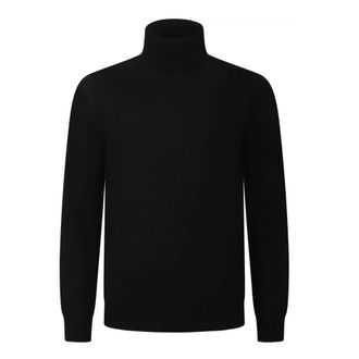 Paolo Pecora Homme, Pulls, Noir, Taille: XL Pull en laine noir &agrave; col haut