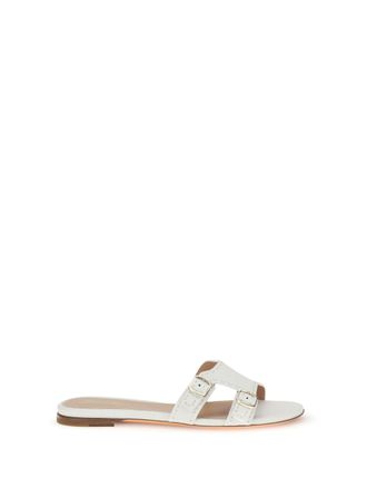 Santoni Womens Sandals Leather White Calf