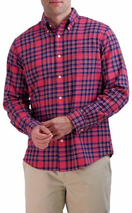 Brooks Brothers Herren Langarm Flanell Sport Shirt, Rotes Karomuster, L