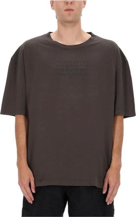 Maison Margiela Homme, Tops, Brun, Taille: M Numeric Logo T-Shirt