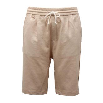 Paolo Pecora Bermuda Sweat Shorts mit Leinen - - Shorts - Herren - Beige - L
