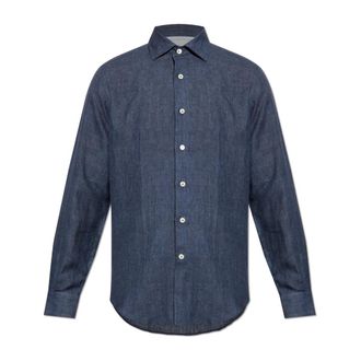 Eleventy Homme, Chemises, Bleu, Taille: S Chemise en lin