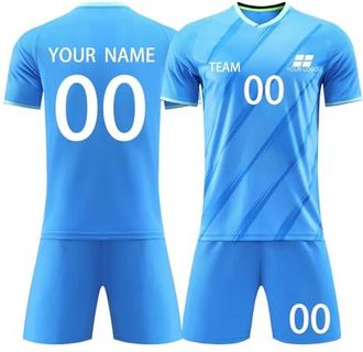 Generic Maillots de football, kits de football pour enfants, adultes, jeunes, num&eacute;ro de nom personnalis&eacute;, logo de l&eacute;quipe, chemises et shorts personnalis&eacute;s, 4
