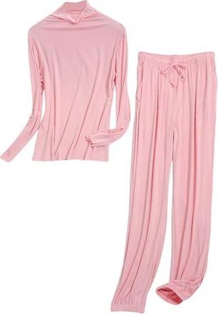Generic Ensemble de pyjama pour femme - V&ecirc;tements de nuit d&eacute;contract&eacute;s &agrave; col en V avec poches - V&ecirc;tements de nuit confortables et chauds - Haut &agrave; taille &eacute;last