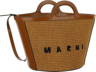 Marni Womens Tropicalia Bucket Bag Raw Sienna Shoulder