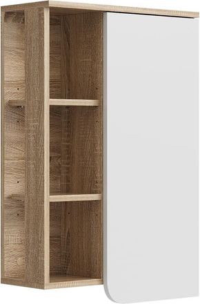 Vicco Badschrank Sonoma/Weiß Karen 50x75x20 cm - hängender Badezimmerschrank, Praktisch für Kosmetik, Pflegeprodukte & Badutensilien