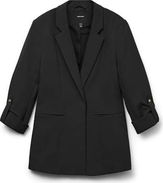 Vero Moda Vmgloria Blazer Slim 3/4 Noos, Noir, 36 Femmes