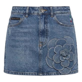 Philipp Plein Denim Minirock - - Skirts - Damen - Blau - M