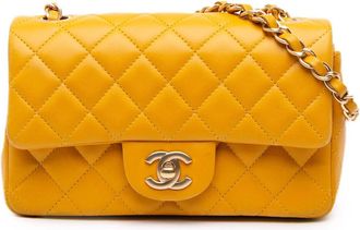 Chanel Hobo Bags - Mini Rectangular Classic Lambskin Single Flap - Gr. unisize - in Gelb - für Damen