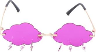 UPKOCH Lunettes de Soleil Uniques Party Cloud sans Monture Design Nuage et &Eacute;clair Protection Solaire pour Activit&eacute;s en Ext&eacute;rieur Gris Violet