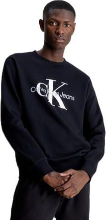 Calvin Klein Jeans Calvin Klein Sweat-Shirt Homme Core Monologo sans Capuche, Noir (Ck Black), L