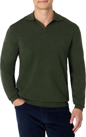 Amazon Essentials Herren Langarm-Polopullover aus Strick, Regular Fit, Dunkles Olivgrün, XXL