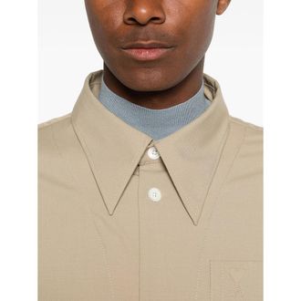 Ami Virgin Wool Shirt - Beige