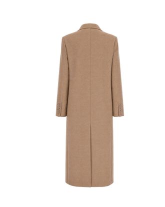 Max Mara Womens Double-Breasted Wool Coat Camel Virgin