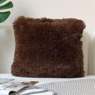 Railonch 2Pcs Weicher Kissenbezüge Flauschig Deko Kissen Cuddly Zierkissen Schaffell Lammfell Kunstfell Langhaar Kissenbezug, Zierkissenbezüge für Sofa Büro (B