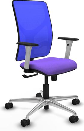 Piqueras y Crespo Liegestuhl aus PC, mit Armlehnen in Wei&szlig; und Schwarz, h&ouml;henverstellbare Lendenwirbelst&uuml;tze, ausgestattet mit 3 Positionen und Schneideschaum, Blau/Lil