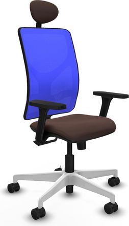 Piqueras y Crespo Verstellbarer Lendenwirbelstuhl mit 3D-Armlehnen und festem Kopfteil, ausgestattet mit 3 Positionen und Schneideschaum, mit Rollen von 65 mm, Nylon, B