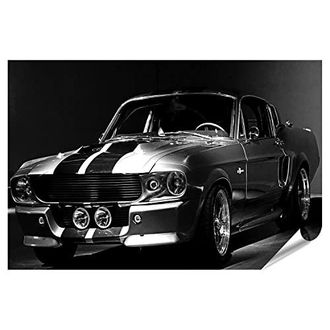 Islandburner Poster XXL 1967 Ford Mustang Shelby Gt 500 de qualit&eacute; sup&eacute;rieure