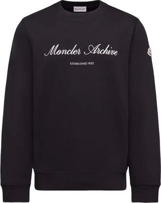 Moncler Homme, Sweatshirts et sweats &agrave; capuche, Noir, Taille: L Signature Logo SweaT-shirt